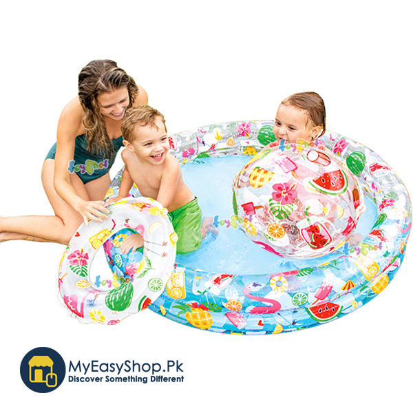 Buy Intex Stars Pool Set with Beach Ball and Swim Ring (4 Feet x 10 ...