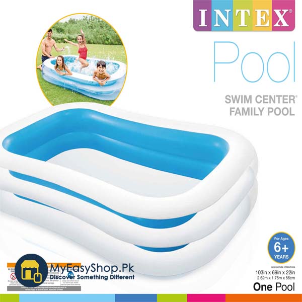 Buy Intex Swim Center Family Inflatable Pool (8.5 x 5.75 x 1.8 Feet ...